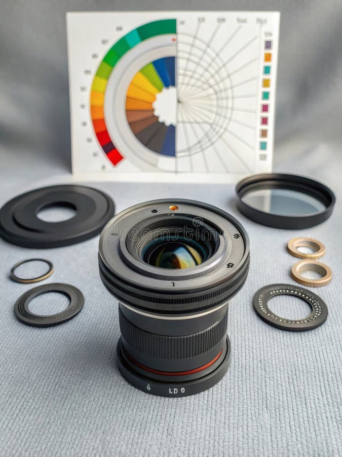 Deconstructed Camera Lens with Internal Elements Arranged in Technical ...