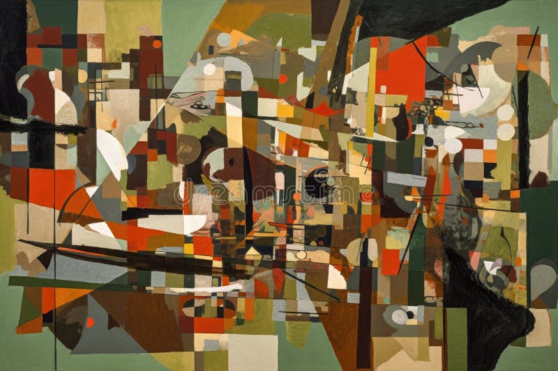 Deconstructed and Fragmented Shapes on a Black Background Stock ...