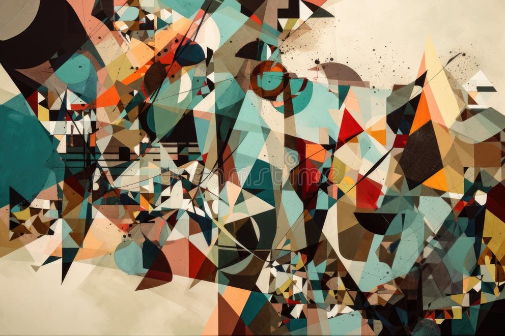 Deconstructed and Fragmented Shapes in Motion, with Repeated Patterns ...