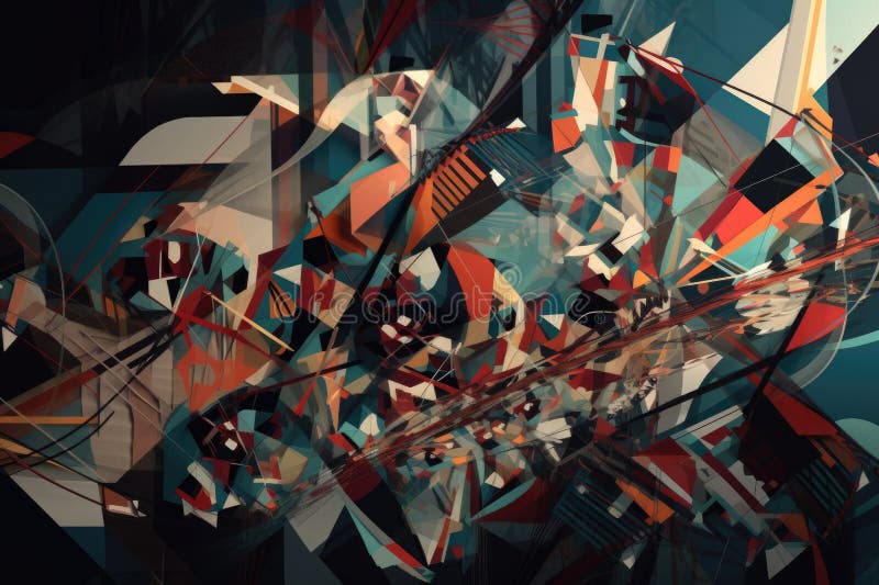 Deconstructed and Fragmented Shapes in Motion, with Repeated Patterns ...