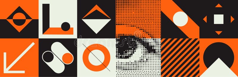 Deconstructed Postmodern Illustrations Feature Vector Abstract Symbols ...