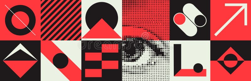 Deconstructed Postmodern Illustrations Feature Vector Abstract Symbols ...
