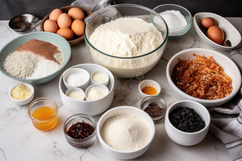 Deconstructed Recipe Ingredients, with Each Ingredient and Tool Visible ...