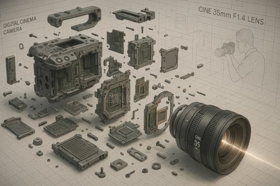 Deconstructed Technological Visualization of Components Revealing Inner Workings and Complex ...