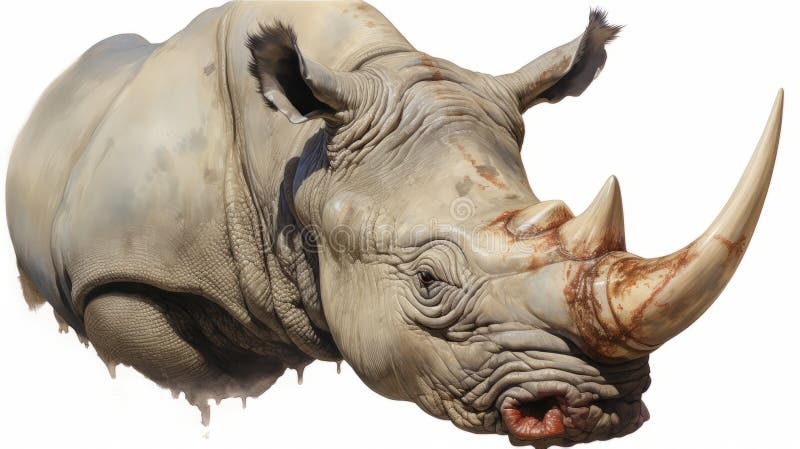 Deconstructive Rhino Head in Digitally Enhanced Style Stock ...
