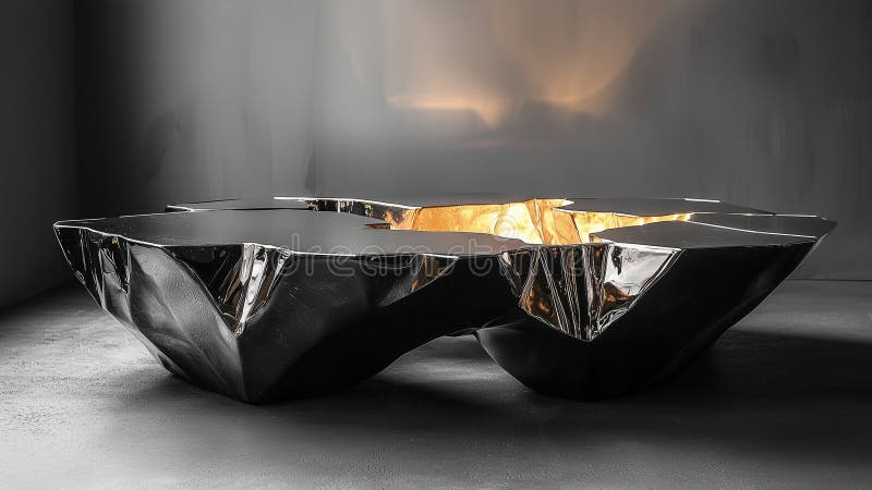 Deconstructivist Metallic Coffee Table Stock Illustration ...