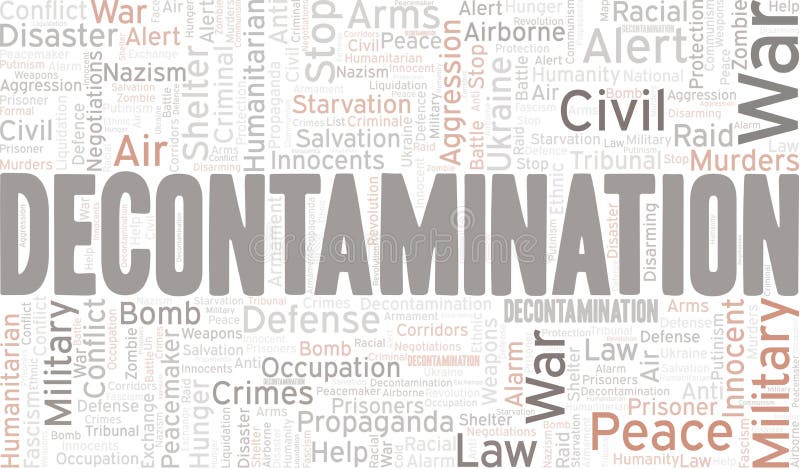 Decontamination Word Cloud. Vector Made with the Text only. Stock ...