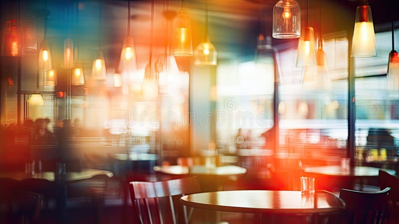Decor Blurred Restaurant Interiors Stock Illustration - Illustration of ...