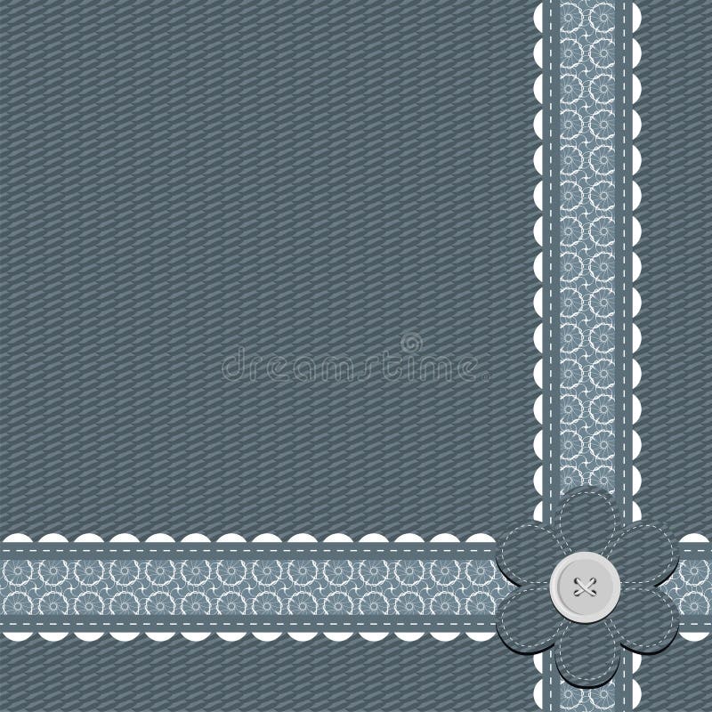 Decor Denim Background with Lace Stock Illustration - Illustration of ...