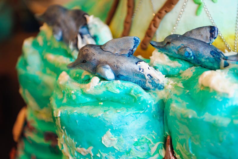 Decor fish of wedding cake stock photo. Image of sweet - 39163030