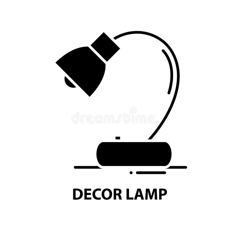 Decor Lamp Icon, Black Vector Sign with Editable Strokes, Concept ...