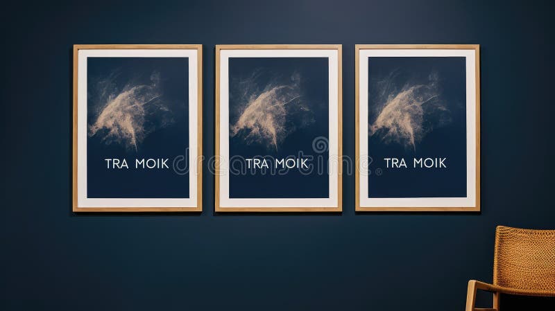 Decor mock up wall frame stock illustration. Illustration of print ...