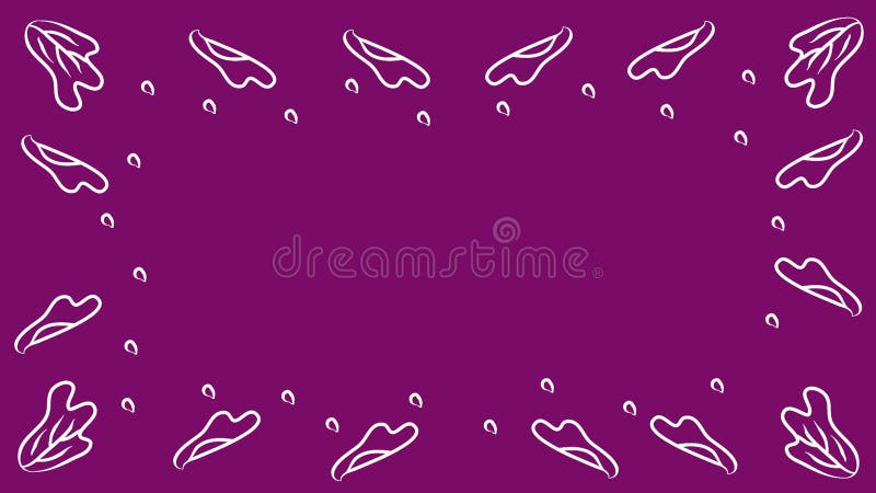 Decor on a Purple Surface. Animated Frame Border Background. Template ...