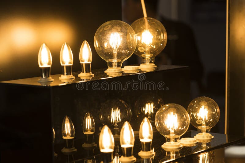 LED Light Bulb Hang from Ceiling Stock Image - Image of candle, hanging ...