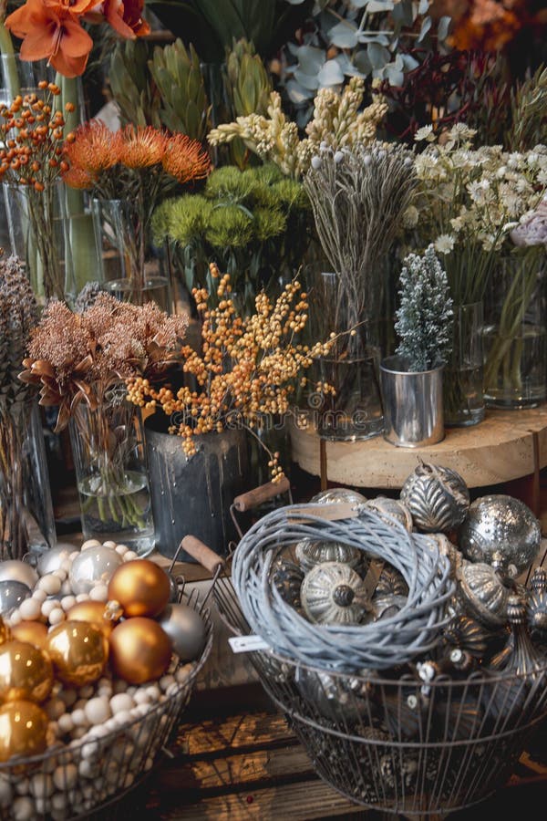 The Decor Store Displays a Diverse Array of New Year Decorations. Stock ...