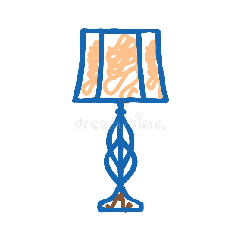 Decor Table Lamp Icon Doodle Illustration Stock Vector - Illustration ...