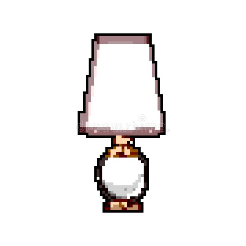 Decor Vintage Table Lamp Game Pixel Art Vector Illustration Stock ...