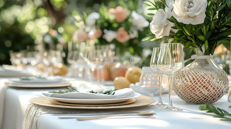 Wedding Table Decoration in Doodle Style. Hand Drawn Celebration Clip ...