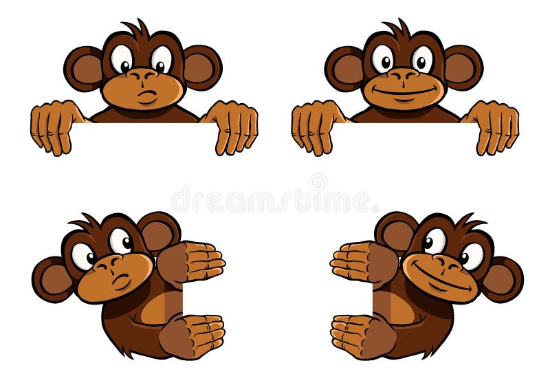 Decoración Del Marco Del Mono Ilustración del Vector - Ilustración de ...