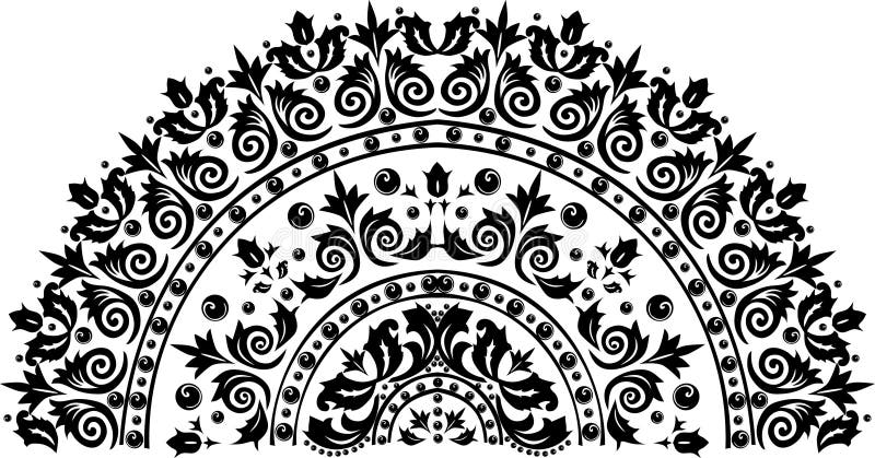 Decoración Negra El En Semi-círculo Stock de ilustración - Ilustración ...