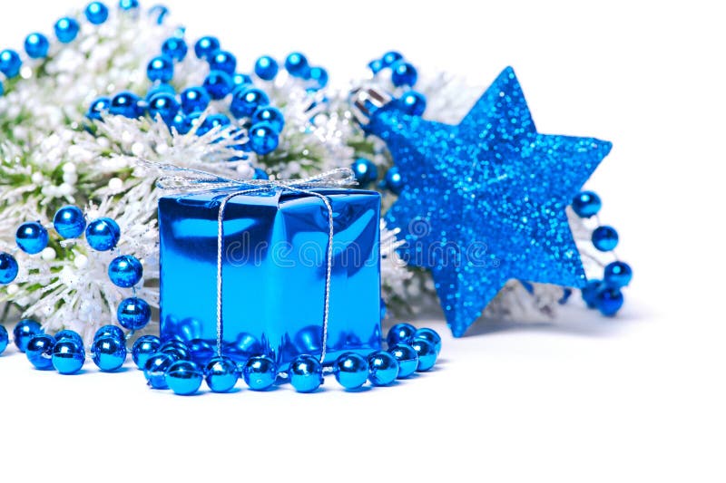 Decoraciones De La Navidad En Azul Imagen de archivo - Imagen de ...