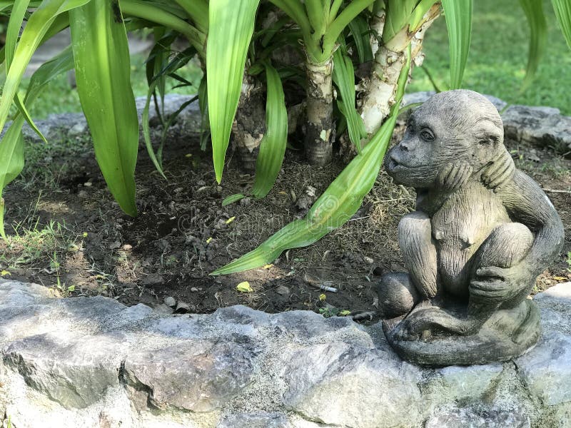 Monkey chill stock image. Image of decorate, chill, garden - 137208811