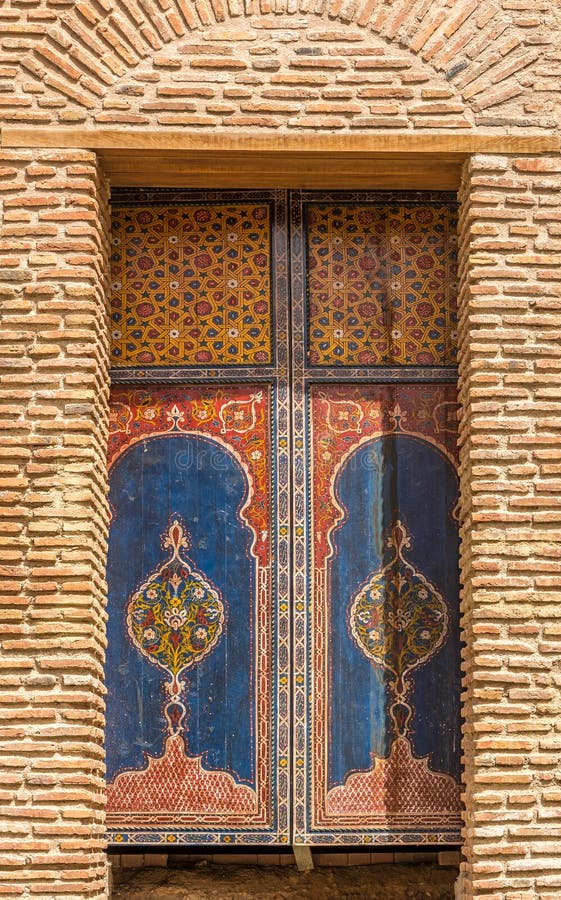 Decorated Arabesque Pattern at the Doors in Marrakesh - Morocco Stock ...