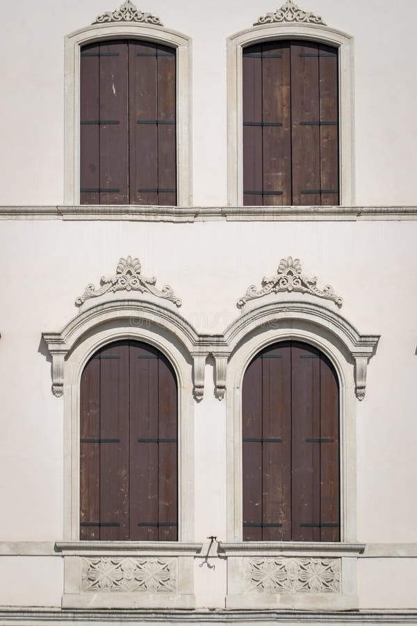 Decorated Arched Windows of a Medieval Palace. Stock Photo - Image of ...