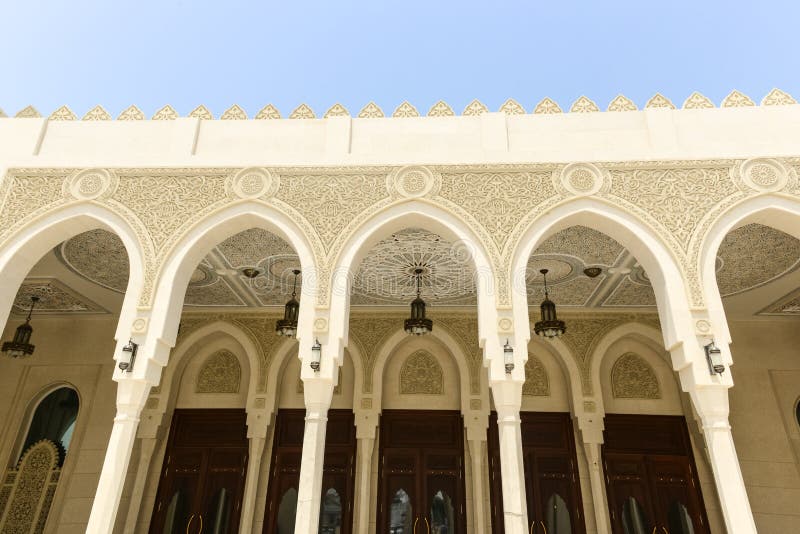 Decorated Arches of a Mosque Stock Photo - Image of arabian, islam ...