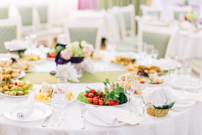 Decorated Banquet Table Setting Stock Photo - Image of elegant ...