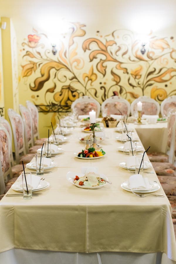 Decorated Banquet Table Setting Stock Image - Image of decoration ...