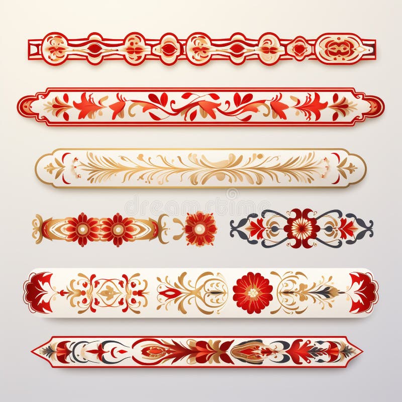 Decorated Border Pattern Set, Pattern for Frame Border, Generative AI ...