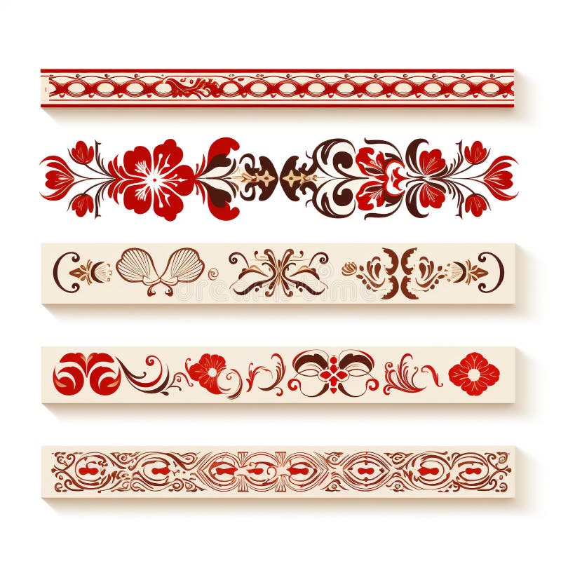 Decorated Border Pattern Set, Pattern for Frame Border, Generative AI ...