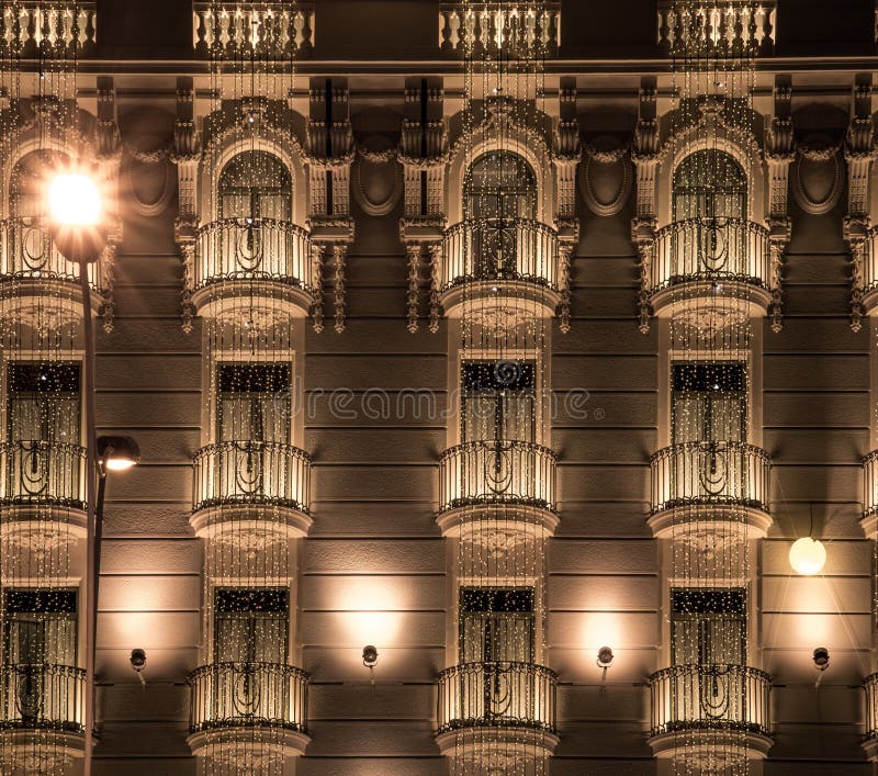 Decorated building stock image. Image of evening, decorated - 31777183