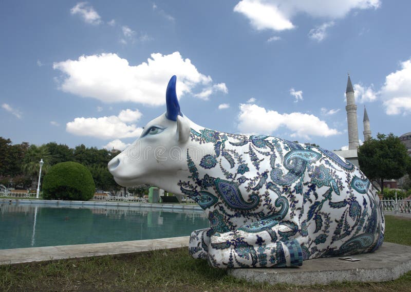 Decorated bull statue stock photo. Image of elaborate - 3038890