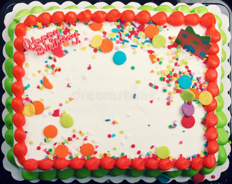 Decorated Cake Icing Background Stock Photo - Image of gift, happy ...