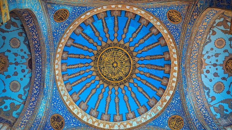 Decorated Ceiling of Blue or Sultan Ahmed Mosque, Ancient Ceramic Tile ...