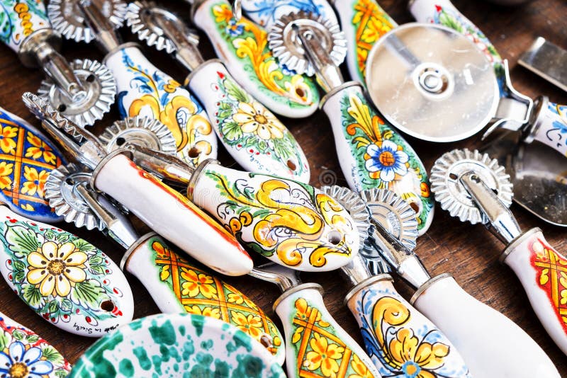 Decorated Ceramic Kitchen Utensils Stock Image - Image of arabic ...