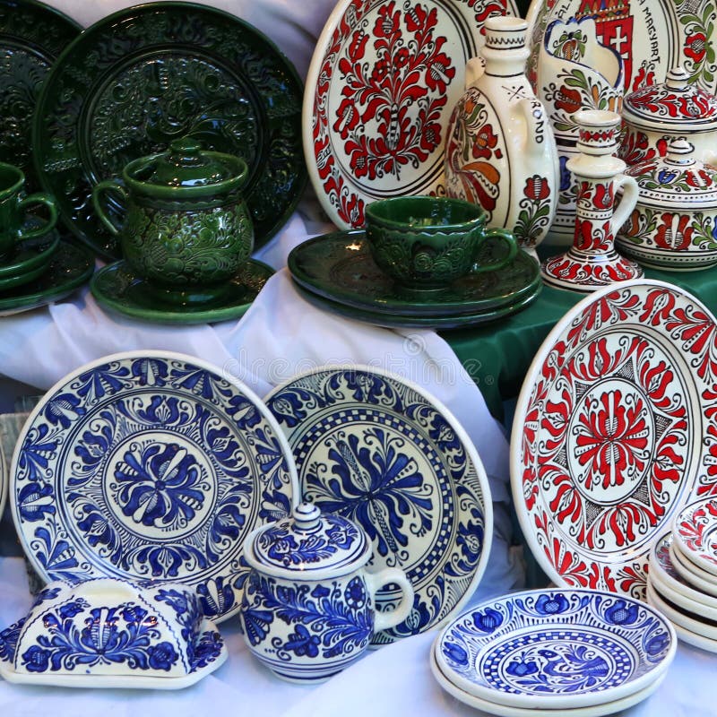 Decorated Ceramic and Traditional Souvenirs Stock Image - Image of ...