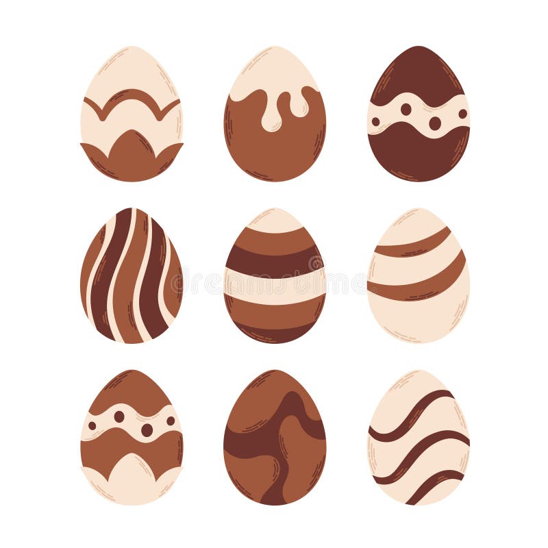 Decorated Chocolate Eggs Collection. Happy Easter. Easter Sweets. Hand ...