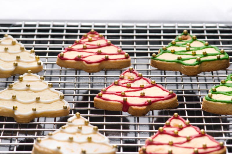 Decorated Christmas Cookies on the Backing Tray Stock Image - Image of ...