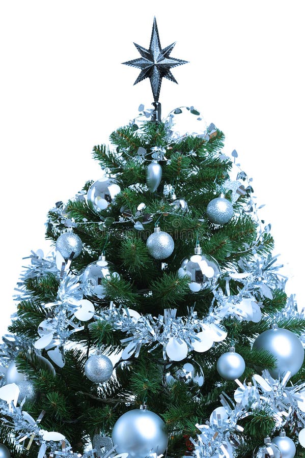 Decorated Christmas Fir Tree Stock Image - Image of golden, winter ...