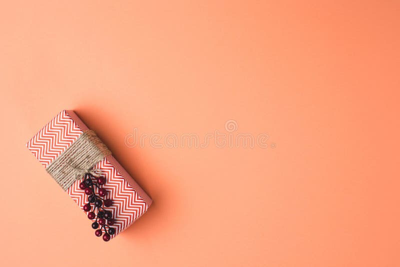 Top View of Wrapped and Decorated Christmas Present Stock Photo - Image ...