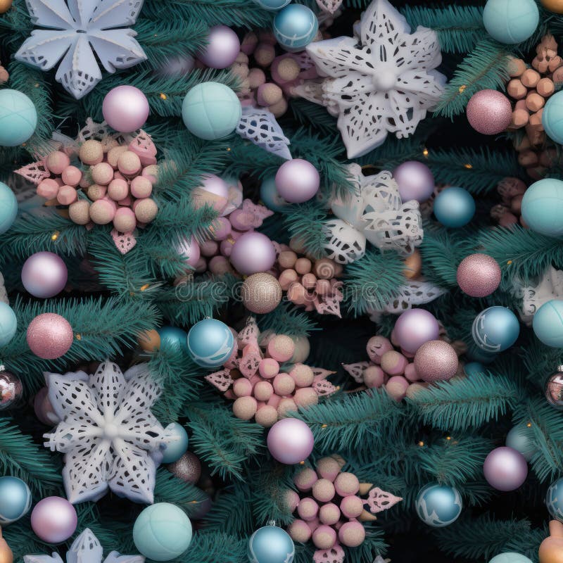 Decorated Christmas Tree Background Seamless Stock Illustration ...