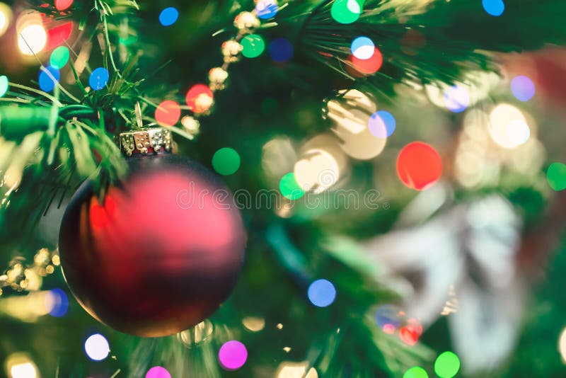 Decorated Christmas Tree Close-up Stock Image - Image of tree ...