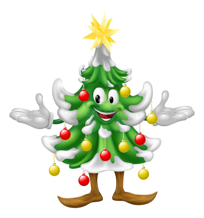 Christmas tree cartoon man stock vector. Illustration of mascot - 26680551