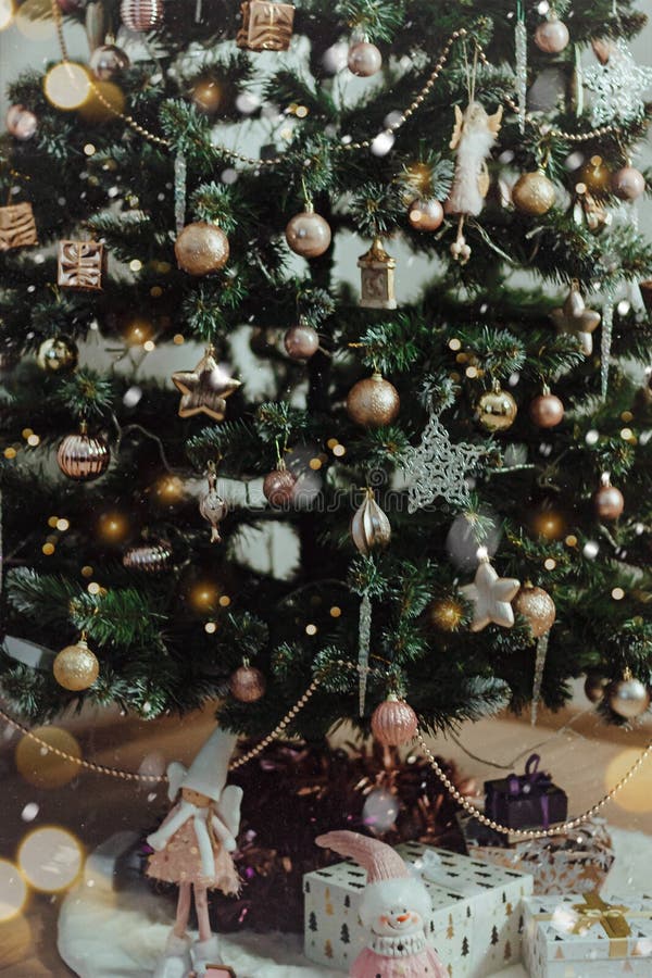 Decorated Christmas Tree Postcard Format Vertical Photography Stock ...