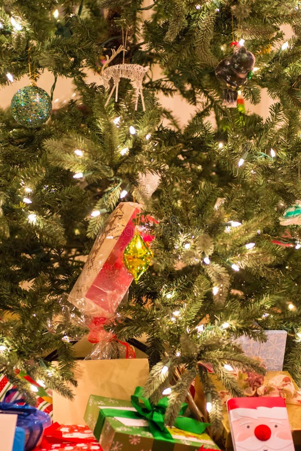 Decorated Christmas Tree with Presents Stock Image - Image of ...