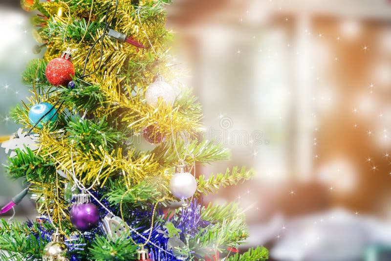 Decorated Christmas tree stock image. Image of design - 79744743