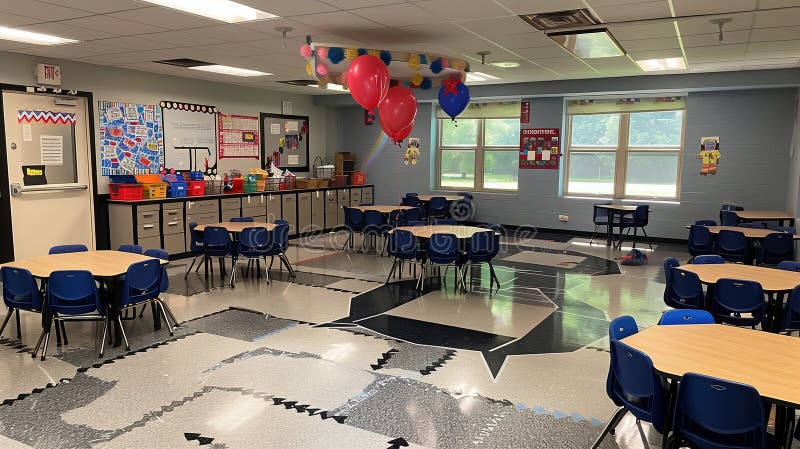 Decorated Classrooms with Educational Posters and Materials Stock Photo ...